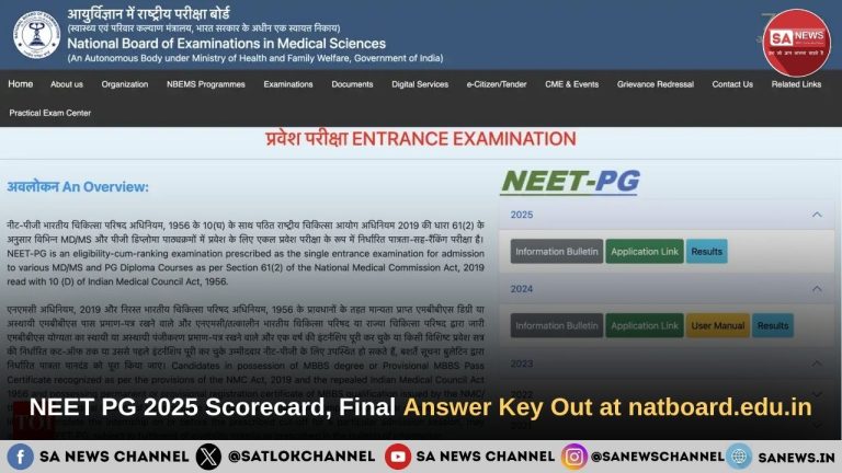 NEET PG 2025 Scorecard, Final Answer Key Out at natboard.edu.in